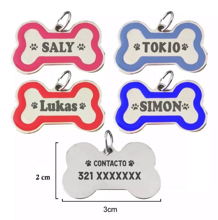 Placa Identificación Perros Razas. Personalizada - Tienda Púrpura - Pet ...